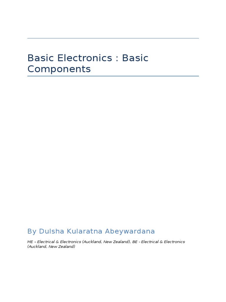 Introduction to Basic Electrical Components, Quantities, Units, and ...