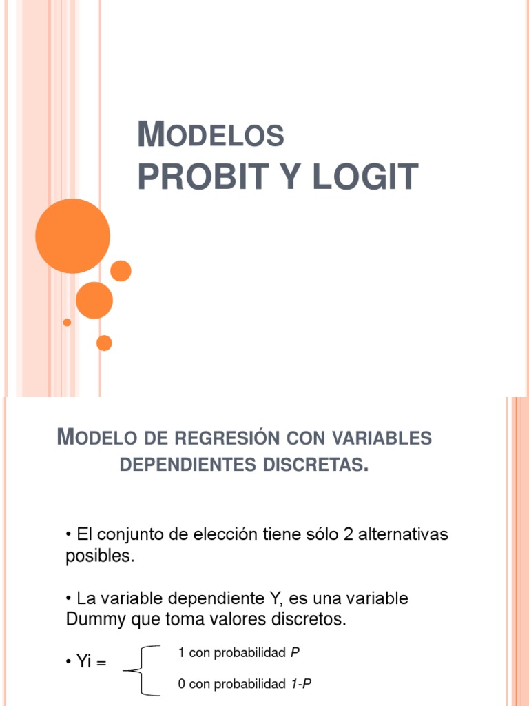 Presentación LOGIT | PDF | Regresión logística | Análisis de regresión