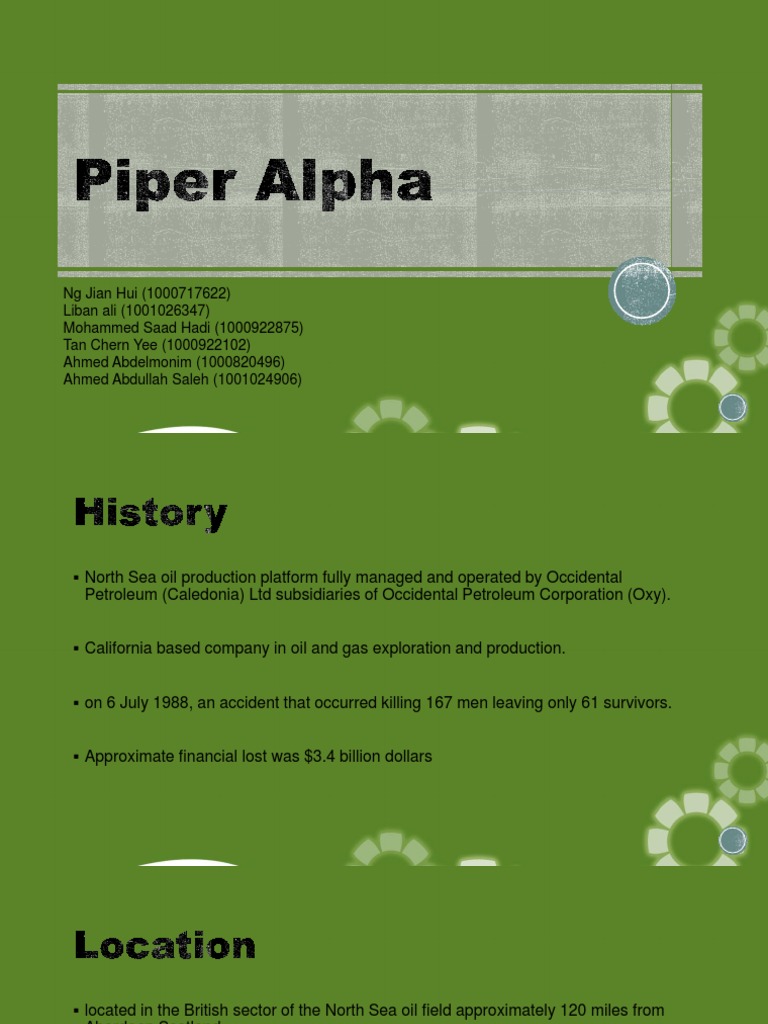Piper Alpha Presentation | PDF | Safety | Emergency Incident