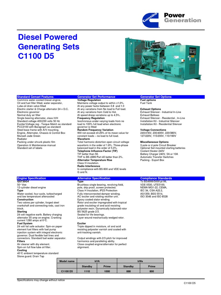 C1100 D5 | PDF | Engines | Diesel Engine