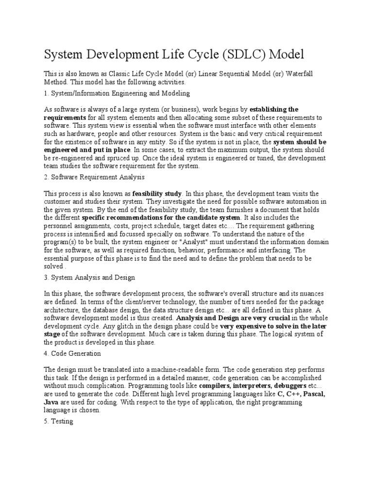 System Development Life Cycle | PDF | Component Based Software ...