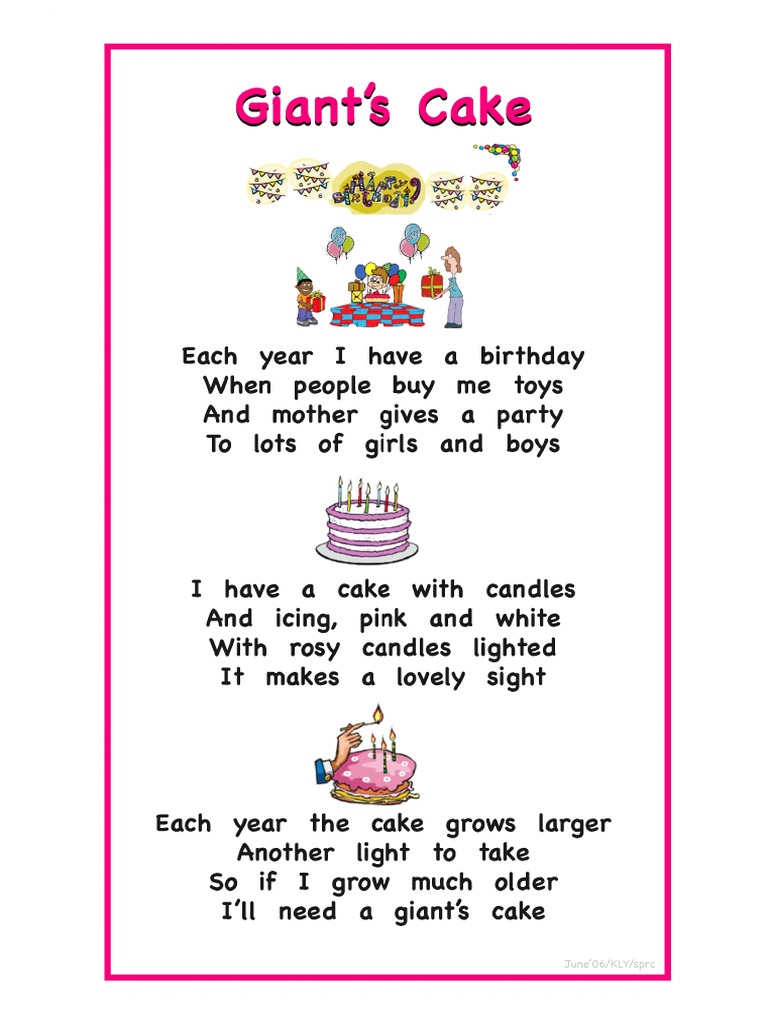 Giant's Cake Poem | PDF