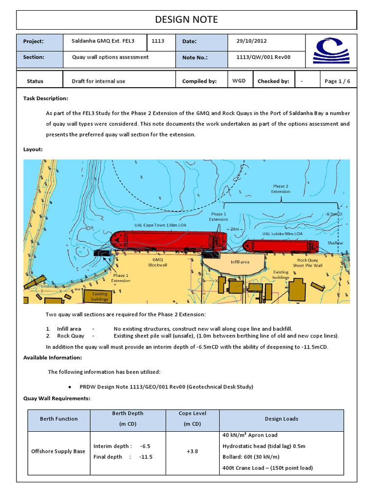 Quay Wall Options - 1113 - Rev00 | PDF | Deep Foundation | Precast Concrete