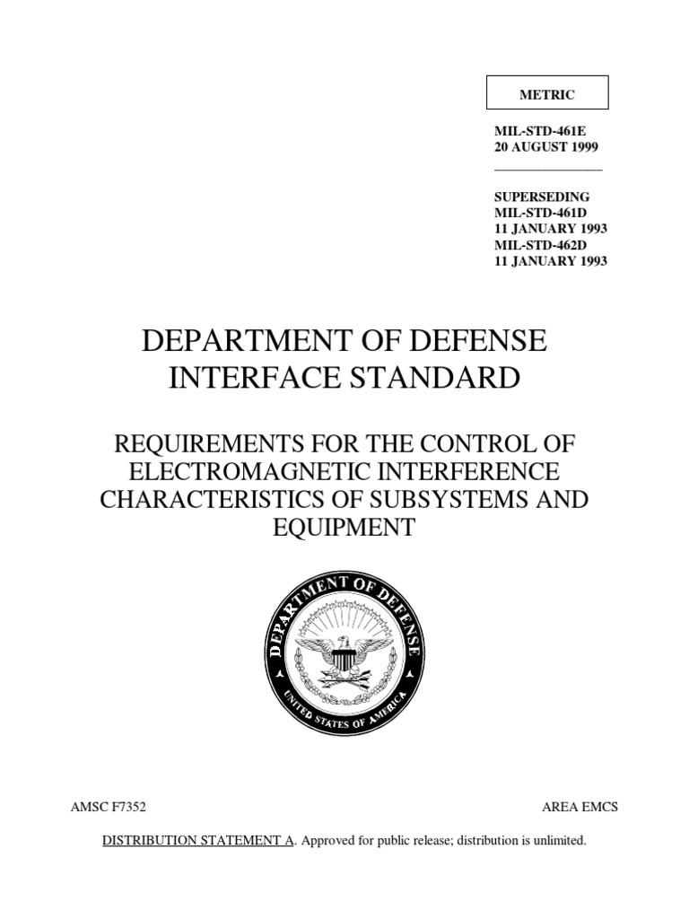 MIL-STD-461E: EMI Control Standards | PDF | Electromagnetic ...
