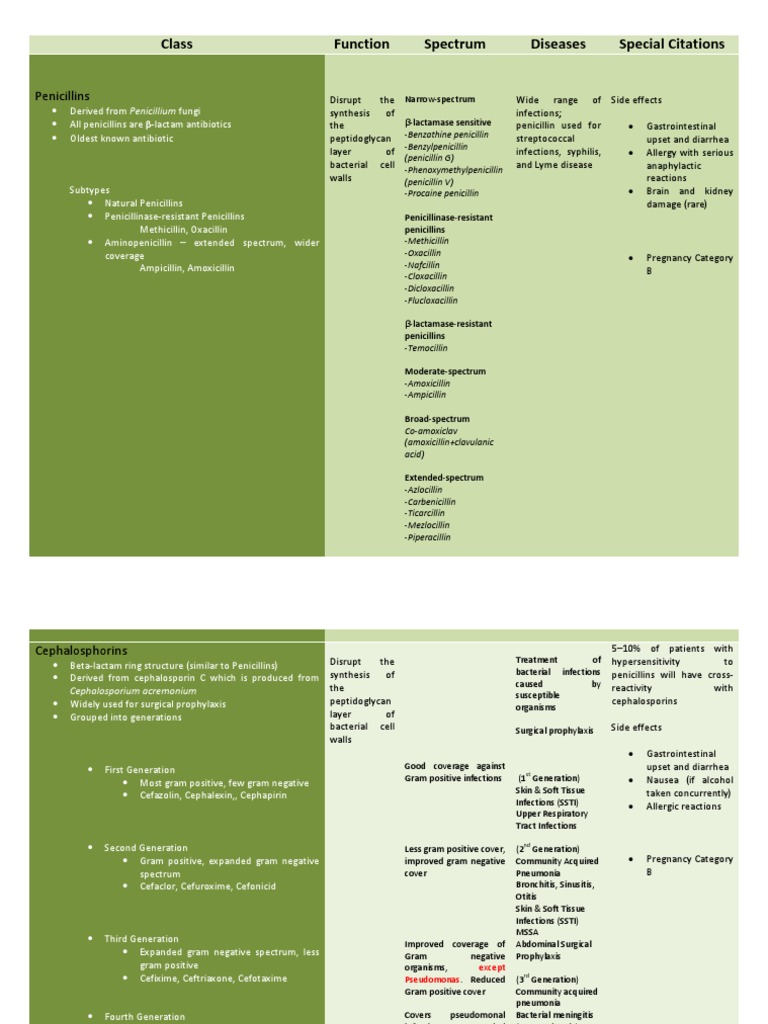 Classification of Antibiotics | PDF | Penicillin | Microbiology
