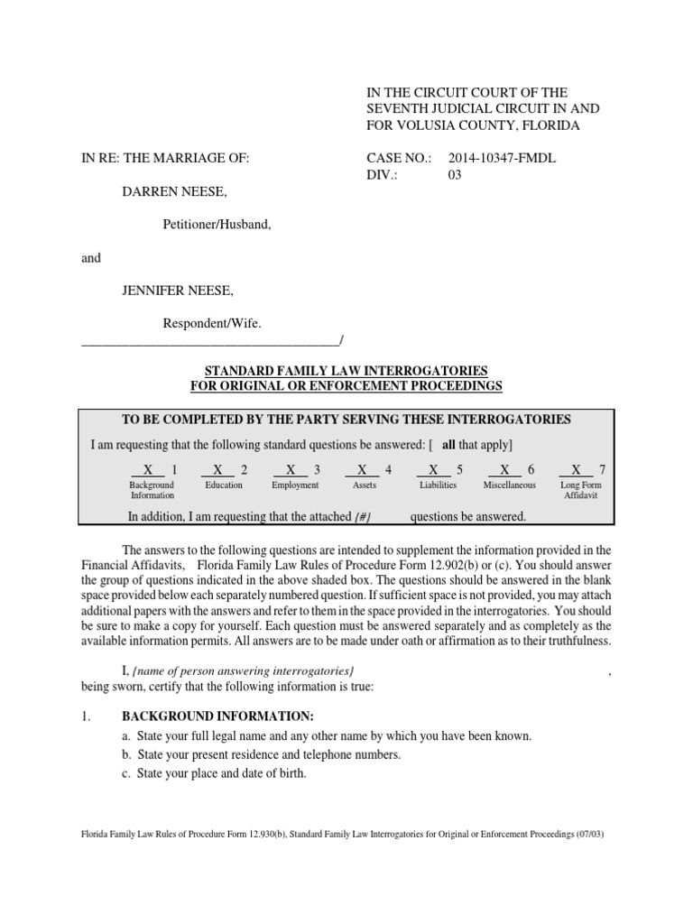028 - Res - Family Law Interrogatories | PDF | Trust Law | Interrogatories