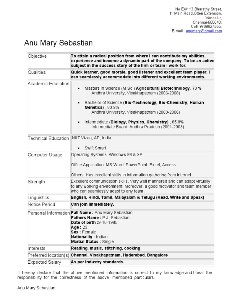 Anu Resume | PDF | Master Of Science | Cognition