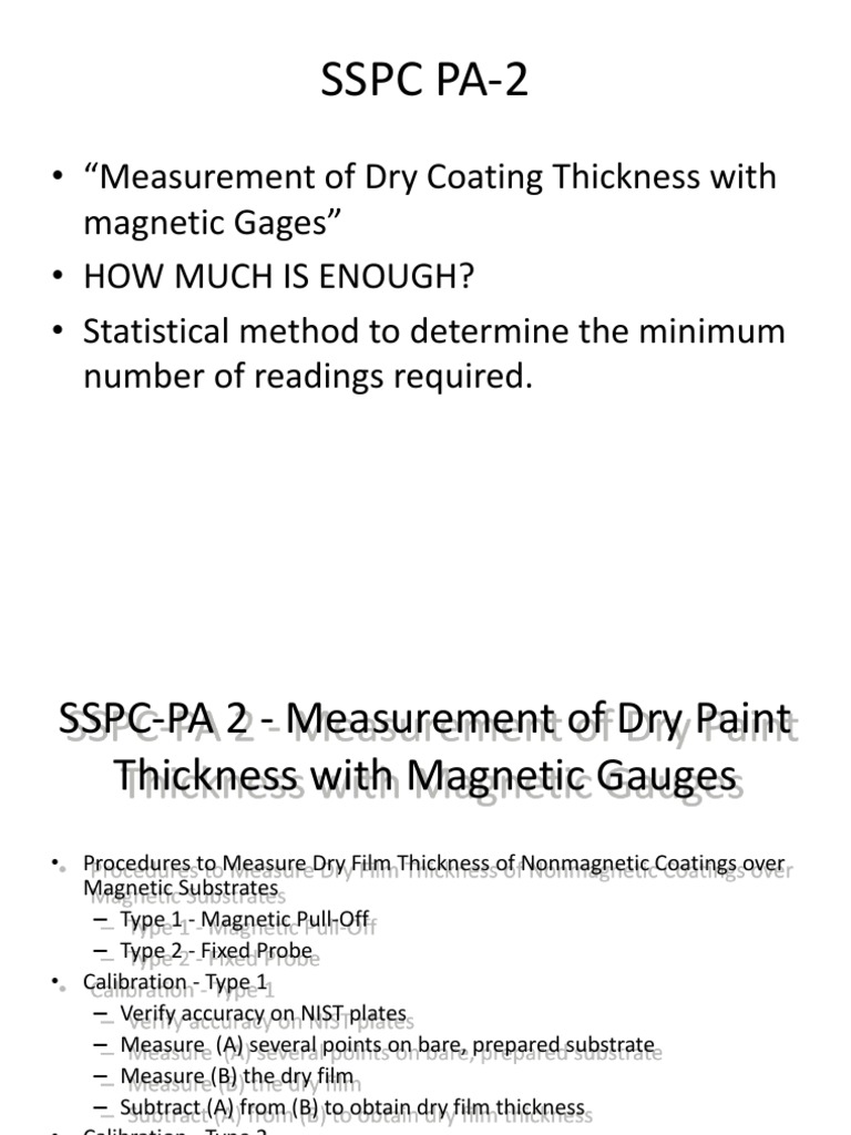 SSPC PA-2: Dry Coating Thickness Guide | PDF | Science & Mathematics