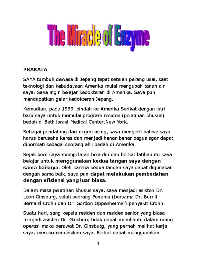 The Miracle of Enzyme | PDF