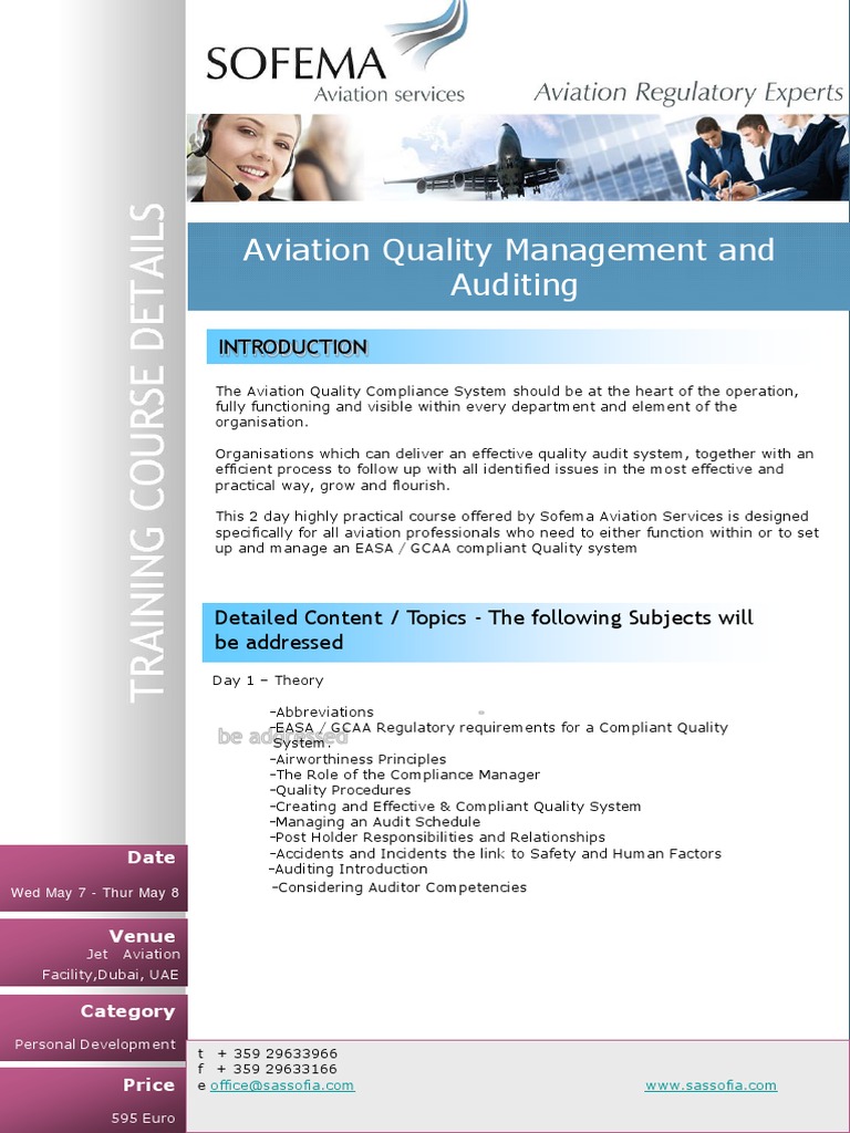 Aviation Quality Management and Auditing | PDF | Audit | Competence ...