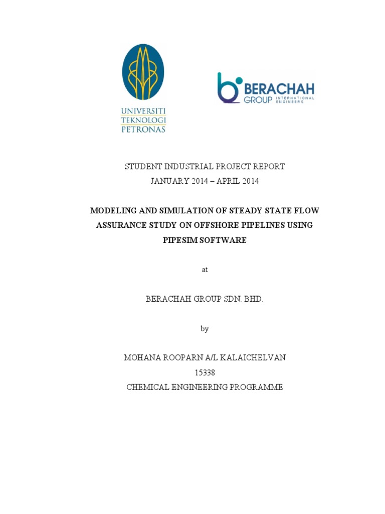 UTP Student Industrial Project Report | PDF | Fluid Dynamics | Reynolds ...