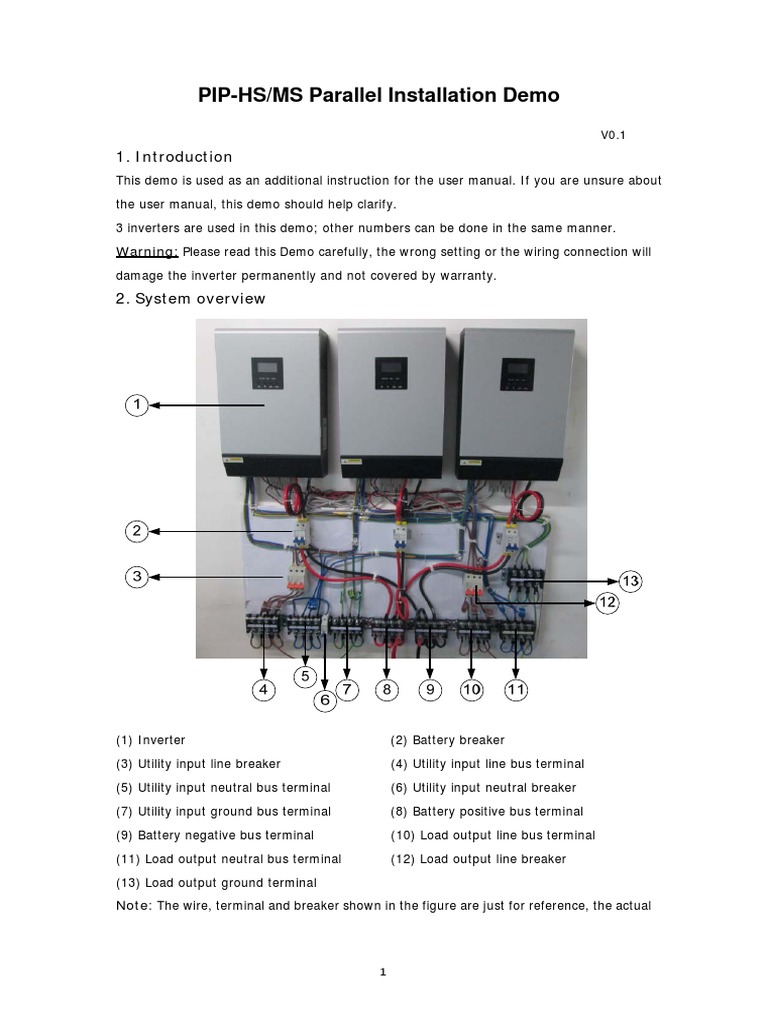 Pip-hs_ms Parallel Demo | Power Inverter | Electrical Wiring