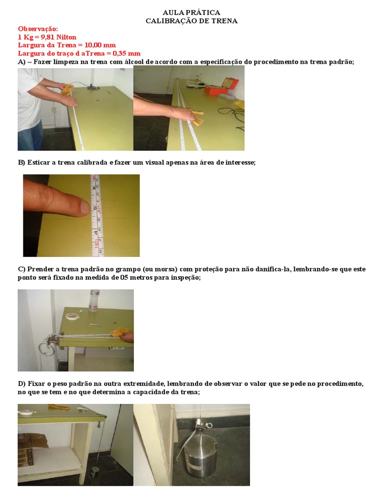 Calibração de Trena PDF | Exatidão e Precisão | Metrologia