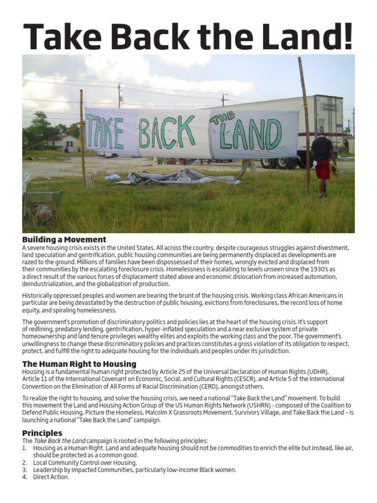 Take Back the Land: Housing Rights Campaign | PDF | Foreclosure | Human ...
