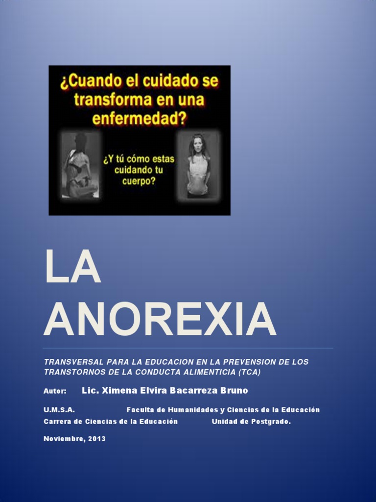 Tca, La Anorexia | PDF | Anorexia nerviosa | Desorden alimenticio