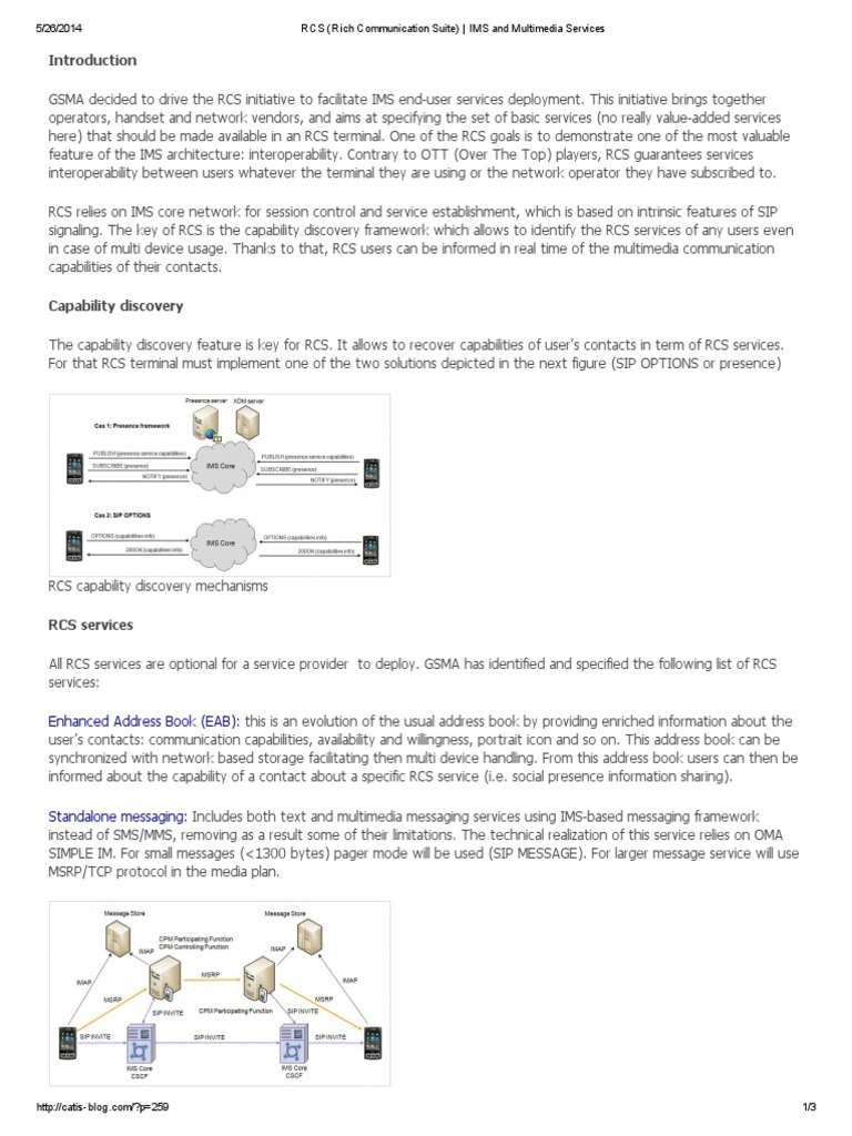 RCS (Rich Communication Suite) | PDF | Ip Multimedia Subsystem ...