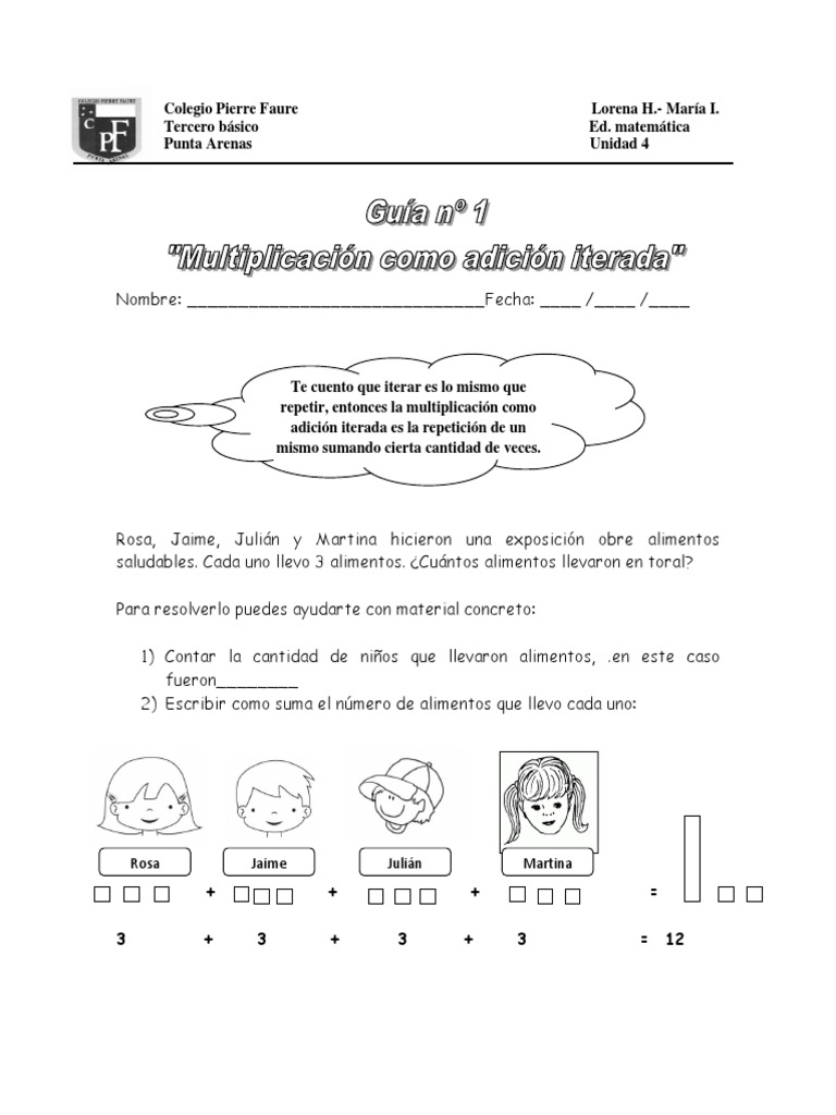 Problemas de multiplicación para 3er grado | PDF | Multiplicación ...