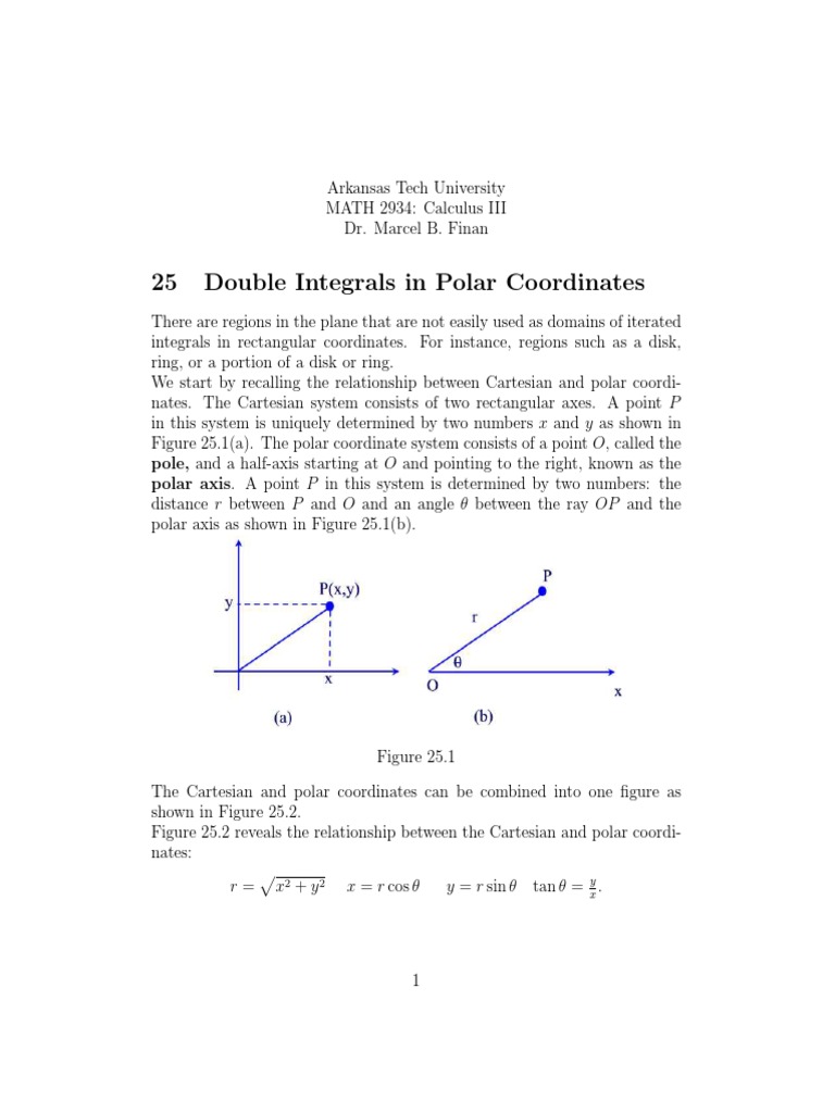 Cal164 Double Integrals in Polar Coordinates | PDF | Coordinate System ...