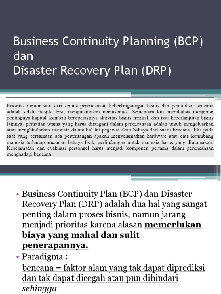 BCP Dan DRP | PDF