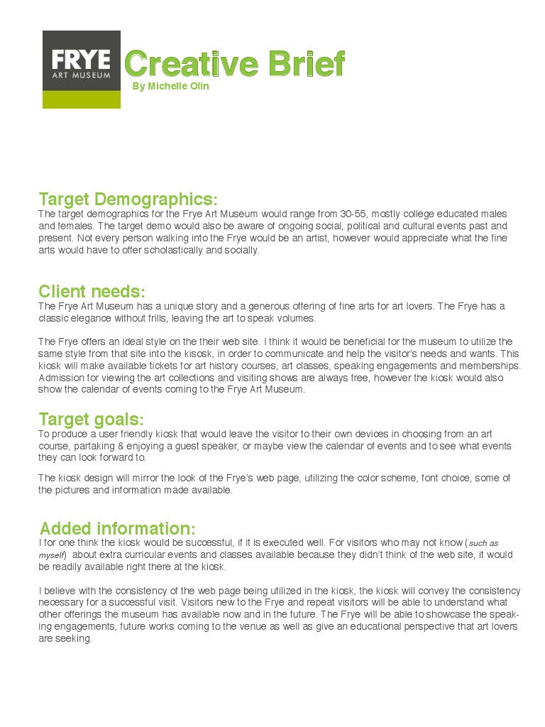 Creative Brief: Target Demographics | PDF | Abstract Art | Expressionism