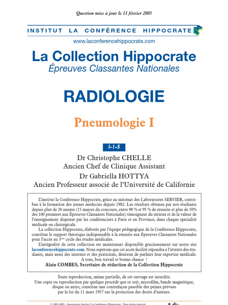 Radiologie Pneumologie I | PDF | Poumon | Thorax