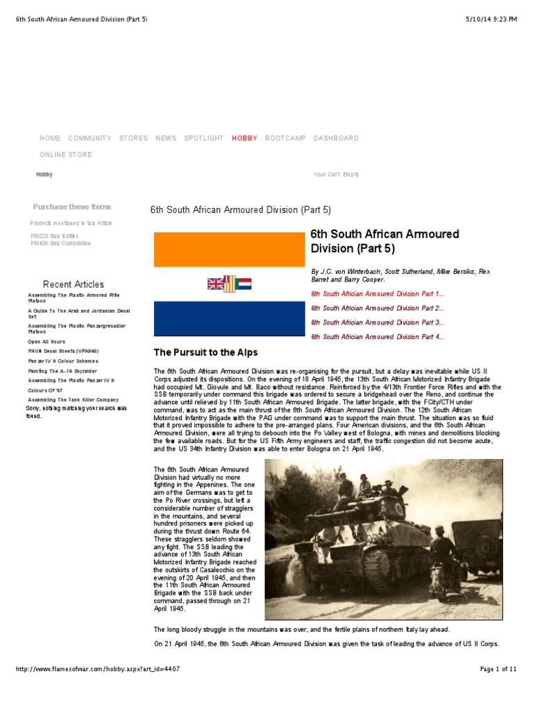 6th South African Armoured Division (Part 5) | PDF | Armoured Warfare ...