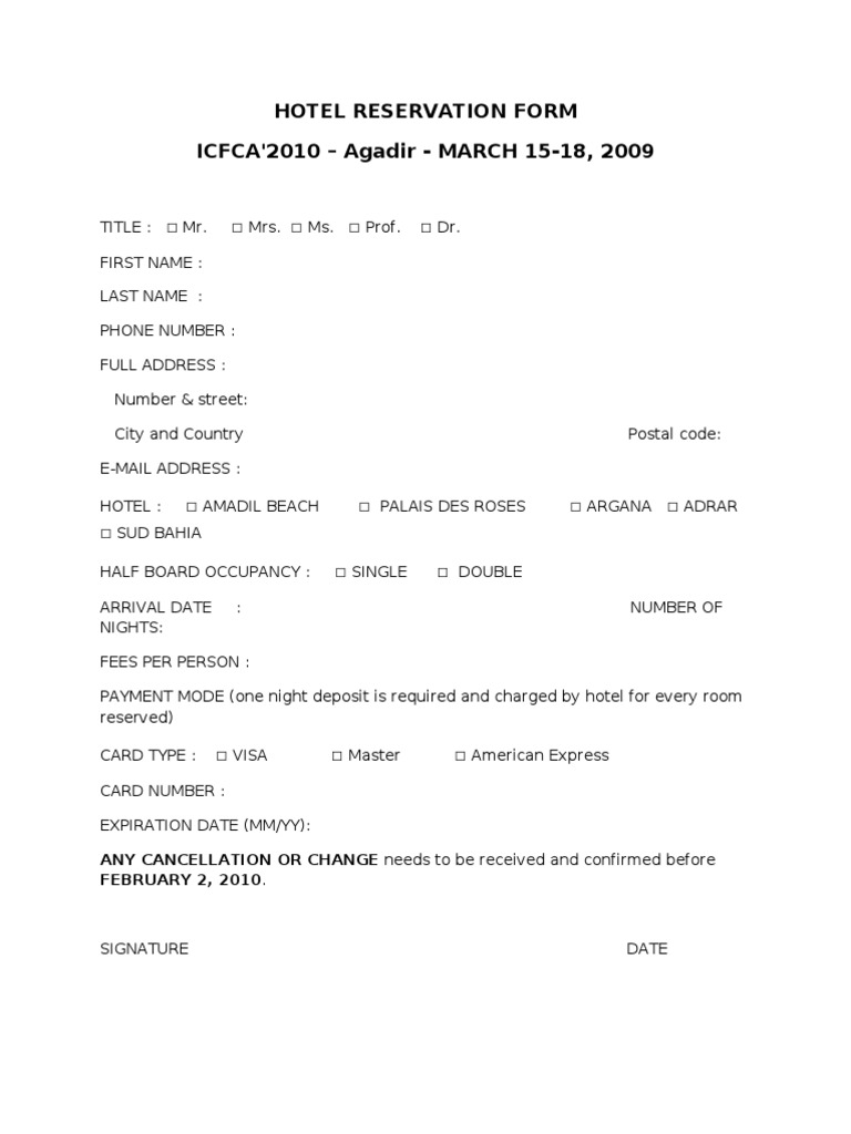 Hotel Reservation | PDF