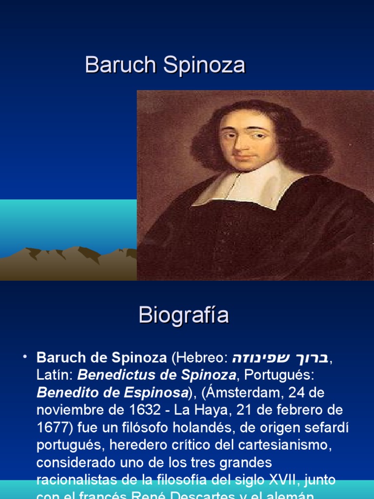 Baruch Spinoza Pdf Baruch Spinoza Filosofía Occidental