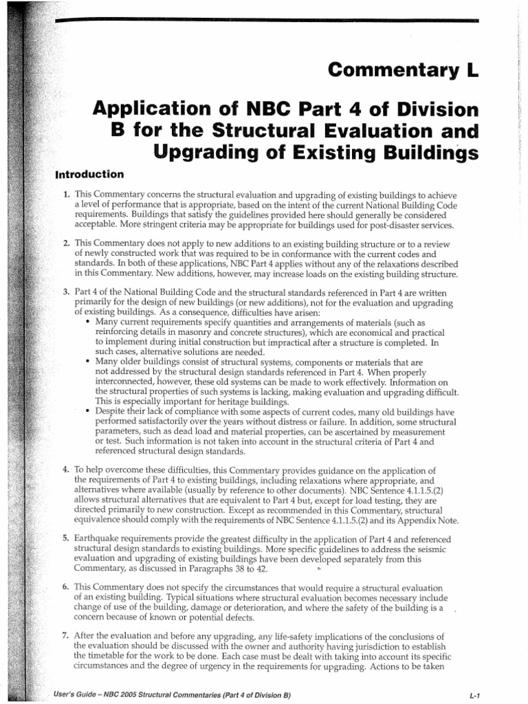 Commentary L - Application of NBC Part 4 of Division B For The ...
