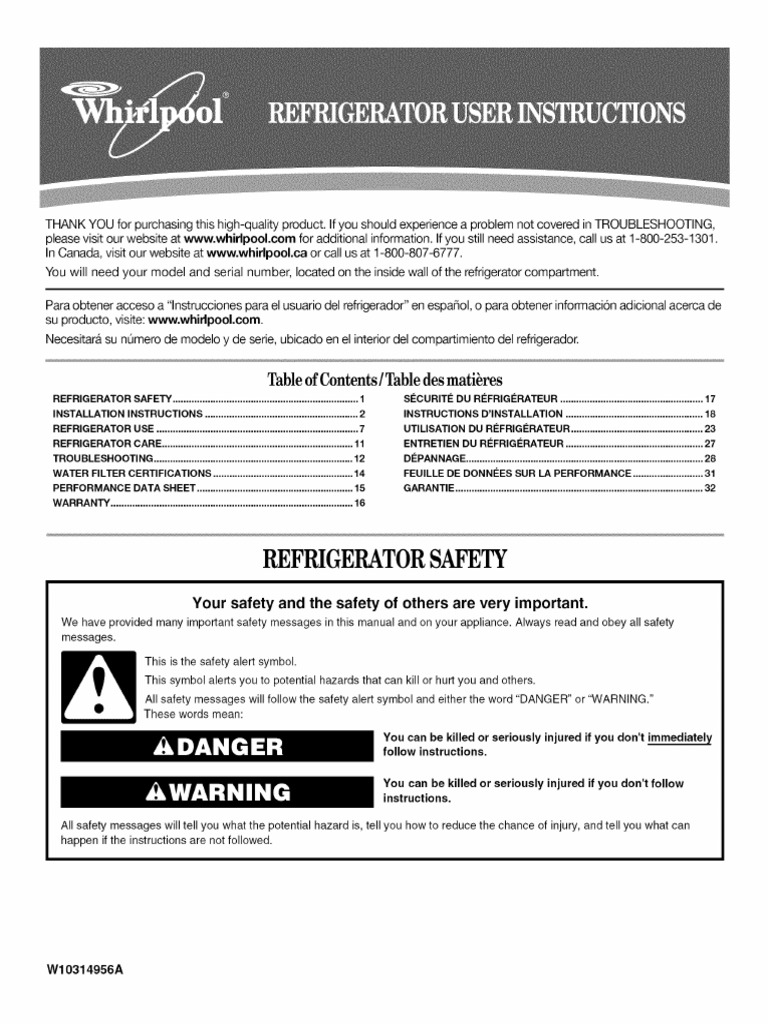 Whirlpool Manual | PDF | Refrigerator | Ice