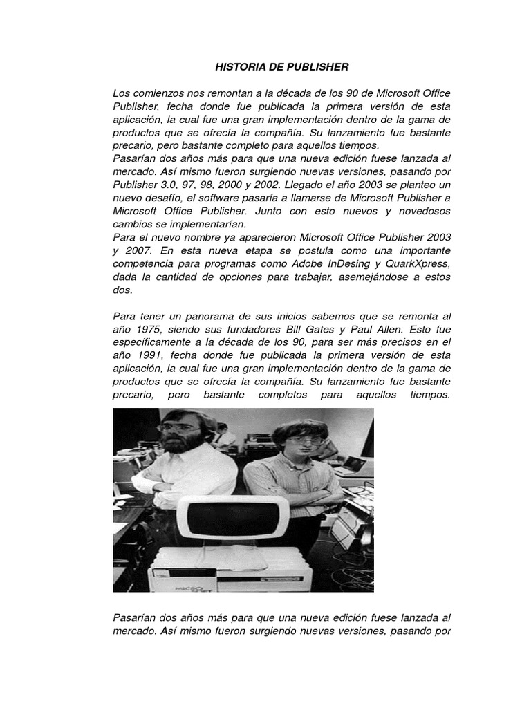 Historia de Microsoft Publisher | PDF | Software | Software de la ...