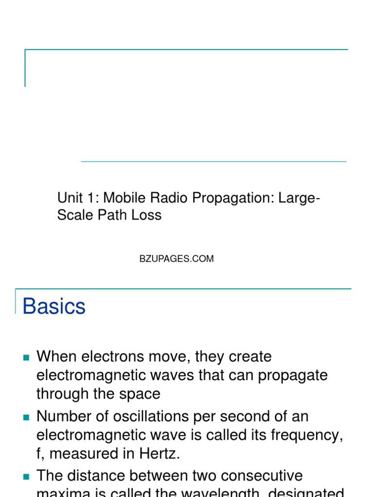 Chapter-4 Mobile Radio Propagation Large-Scale Path Loss | PDF | Radio ...