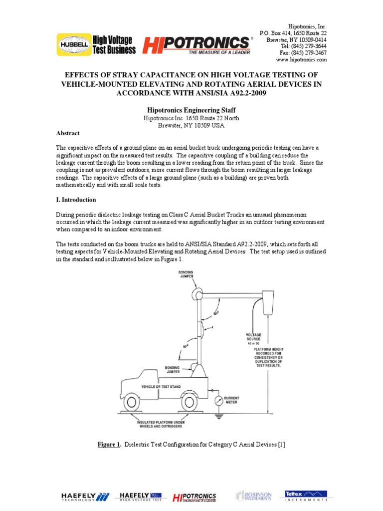 Aerial Bucket Truck Testing & Stray Capacitance | PDF | Electrical ...