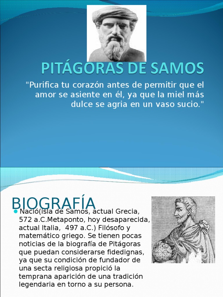 Biografía de Pitágoras de Samos | PDF | Pitágoras | Reencarnación