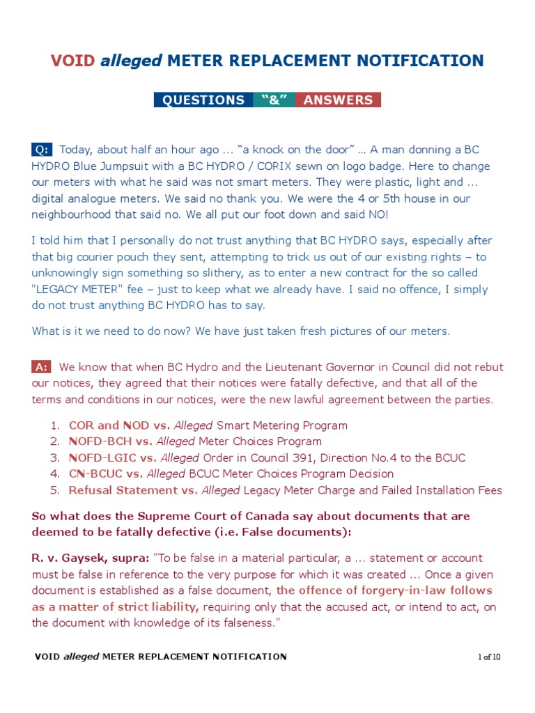 Void Alleged Meter Replacement | PDF | Envelope | Mail