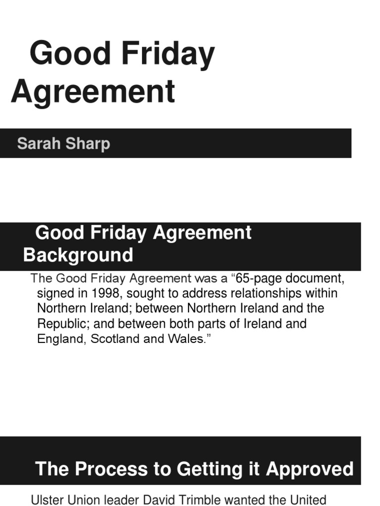 Good Friday Agreement Overview | PDF