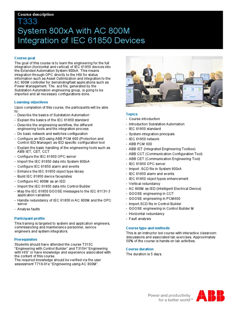 System 800xa Course t333 - Integration of Iec61850 Devices | PDF ...