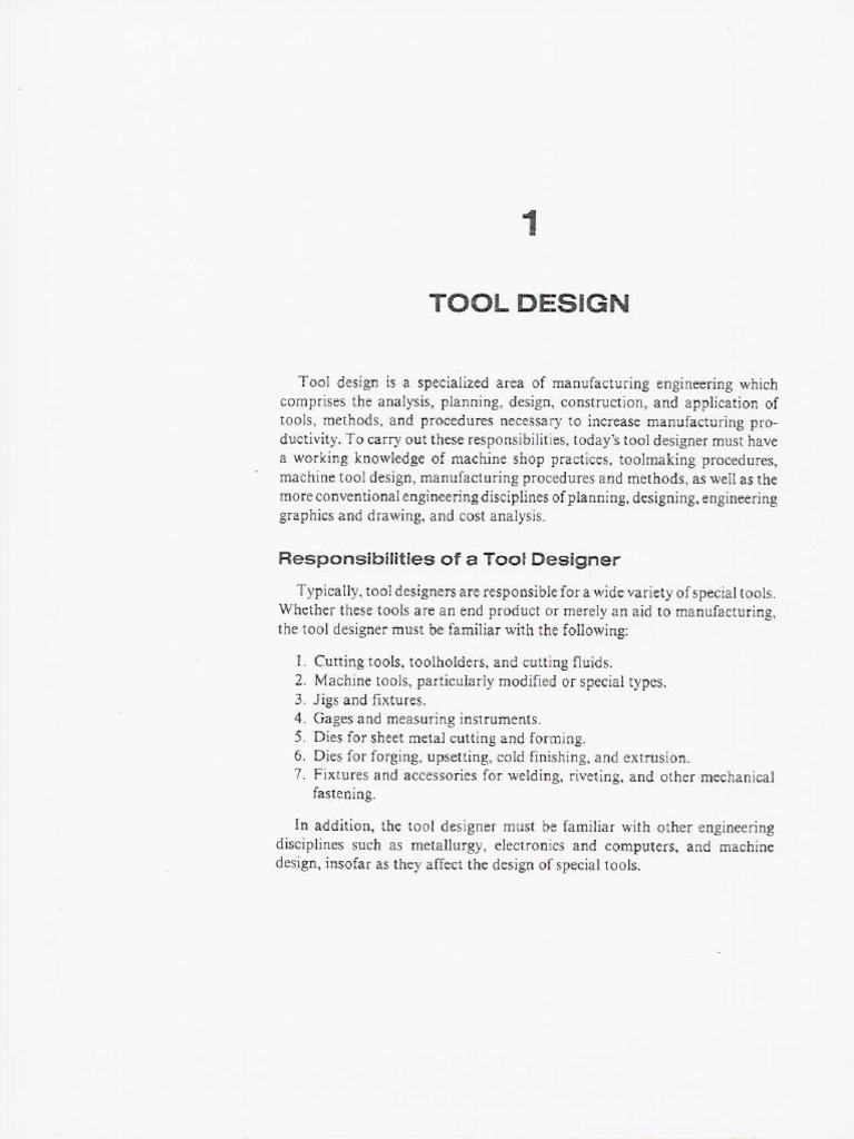 3331 Ch1 - Tool Design-Fundamentals of Tooldesign | PDF