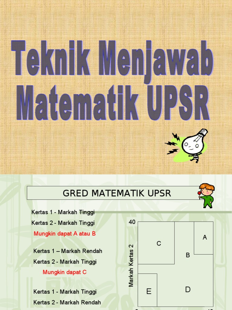 Teknik Menjawab Soalan Matematik Upsr | PDF