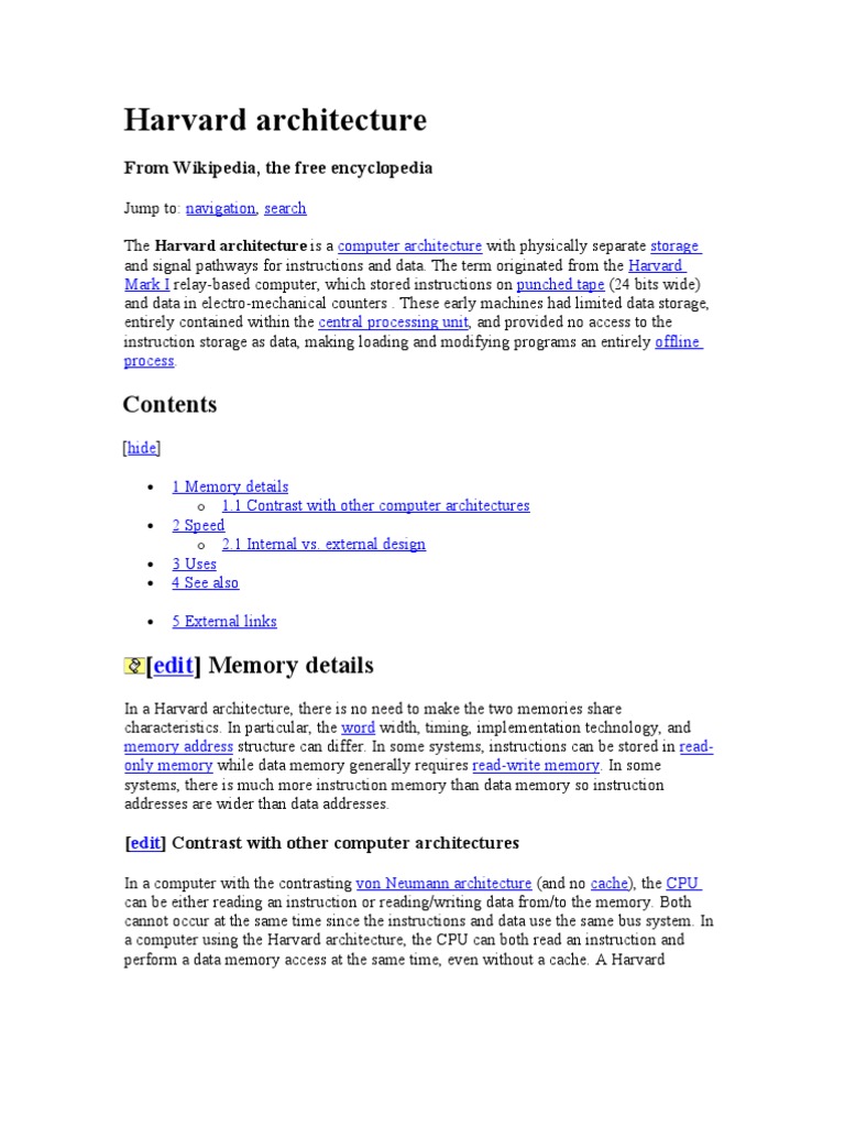 Schematic Diagram Of Harvard Architecture Difference Between