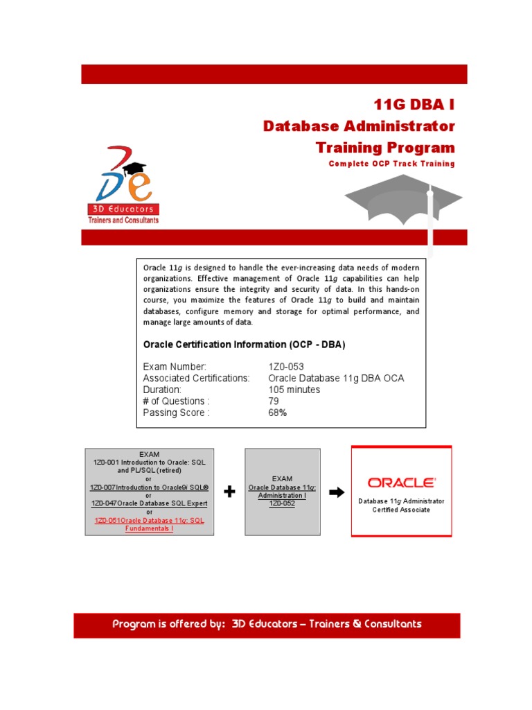 Oracle11g Dba1 (Brochure) | PDF | Oracle Database | Backup