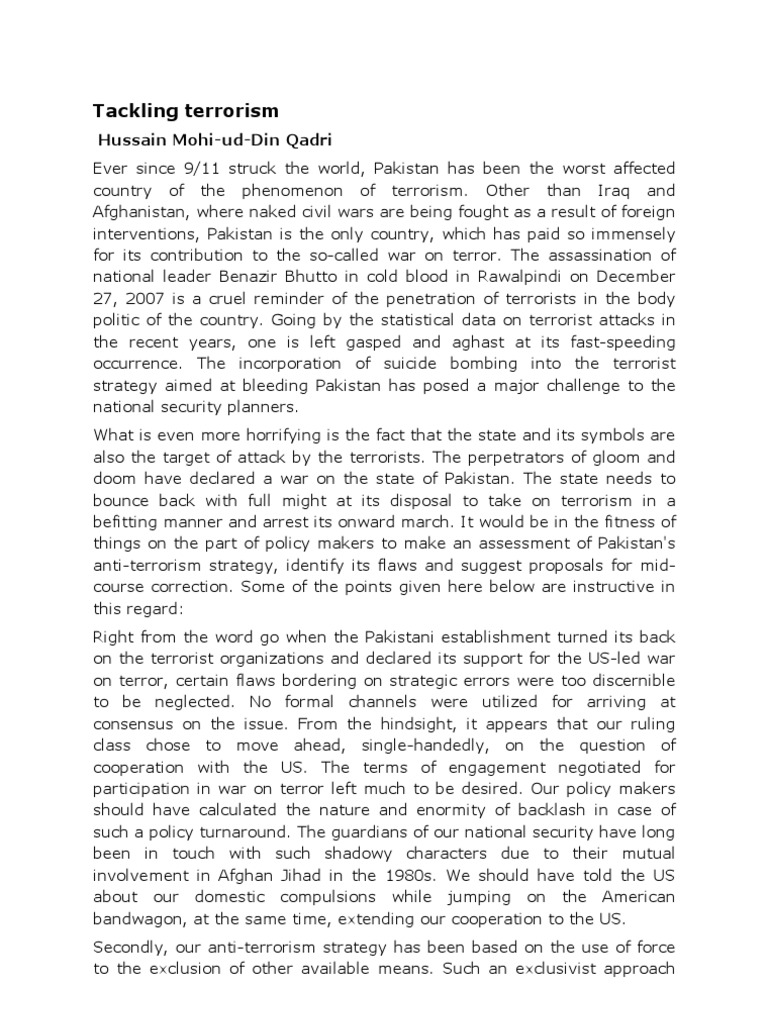 Tackling Terrorism | PDF | Counter Terrorism | War On Terror