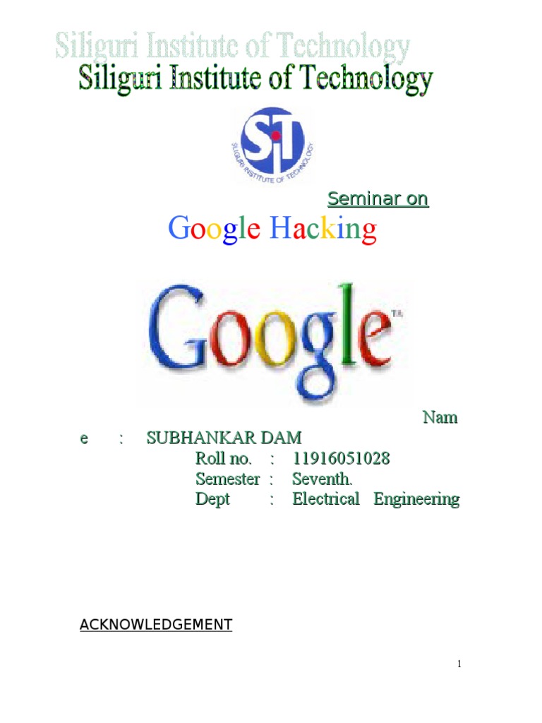Google Hacking | PDF | Search Engine Optimization | Security Hacker