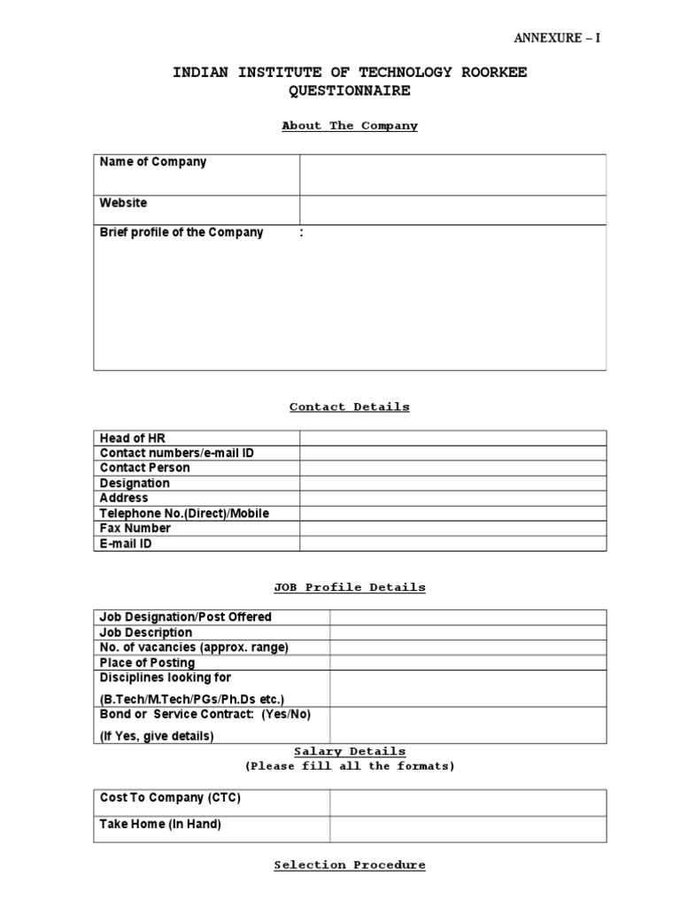 Annexure I | PDF | Engineering | Science And Technology
