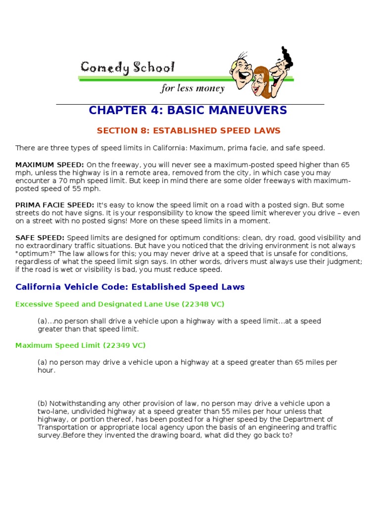 Chapter 4: Basic Maneuvers | PDF | Speed Limit | Traffic