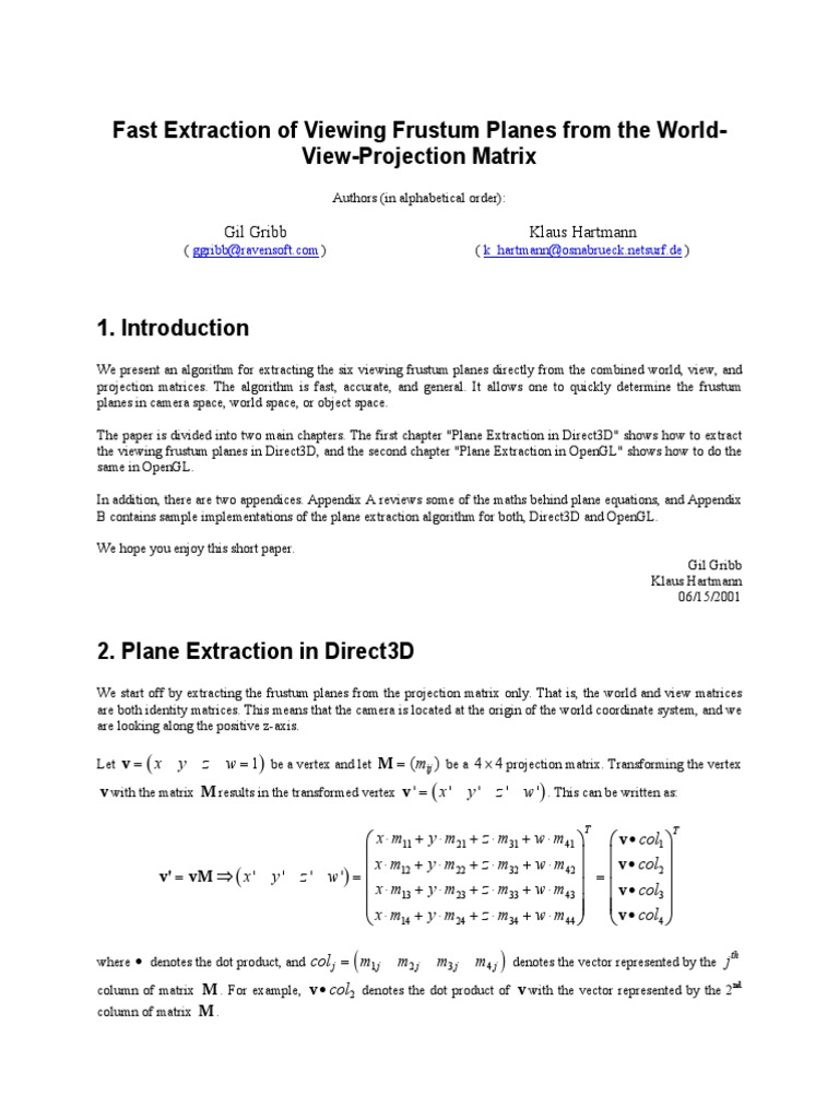 Plane Extraction | PDF | Plane (Geometry) | Matrix (Mathematics)