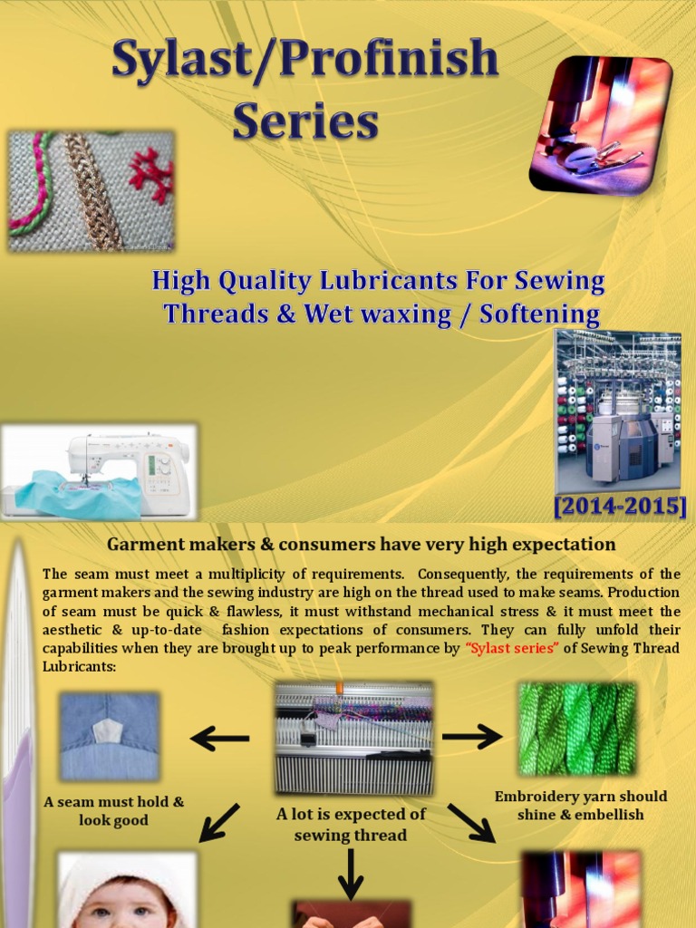 Sylast Sewing Thread Lubricants Overview | PDF | Yarn | Lubricant