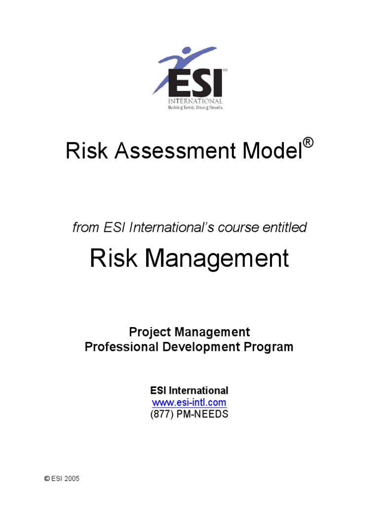 ESI RiskAssessmentModel | PDF | Risk Assessment | Risk