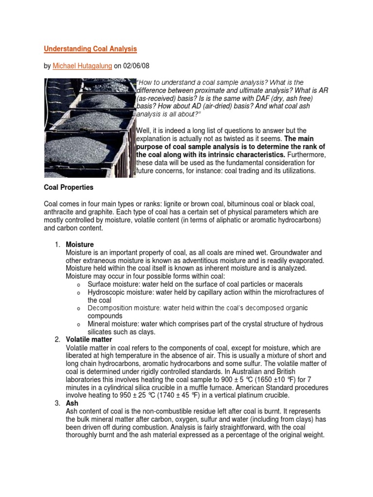 Coal Analysis | PDF | Boiler | Furnace
