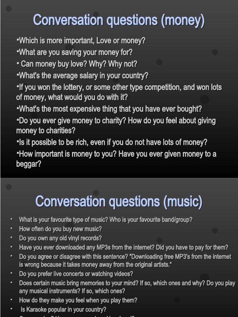 Conversation Questions | PDF